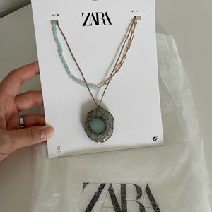 Zara | Jewelry | Zara Pack Of Crochet And Stone Necklaces | Poshmark